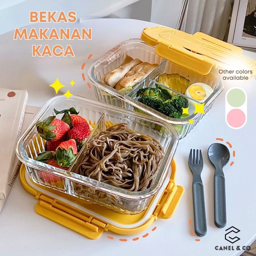 Microwave FOOD GRADE Glass Lunch Box Food Containers Bento Kotak Bekal ...