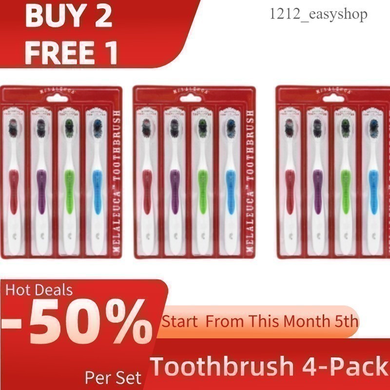 BUY 2 FREE 1 Toothbrush 4-Pack soft carbon brush 健齿牙刷–4支装 | Shopee Malaysia