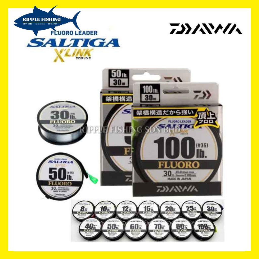 DAIWA Saltiga X’Link Fluoro Carbon Leader Line 30m Cross Link FluoroCarbon FC Fishing SW X Link ...