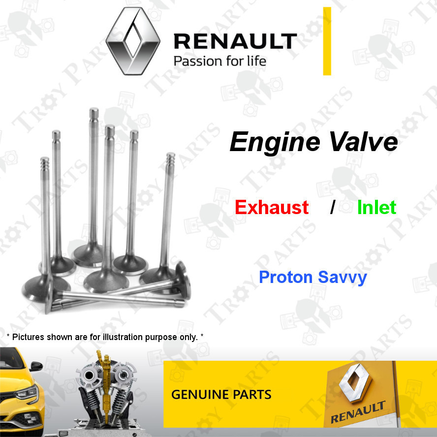 (4pc) Original Renault Engine Valve Exhaust / Inlet for Proton Savvy ...