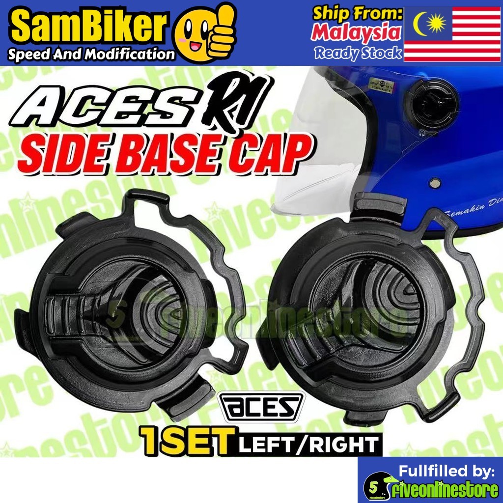 ACES R1 Helmet Visor Side Base Cap 1 Set Left & Right R1 Helmet Side ...