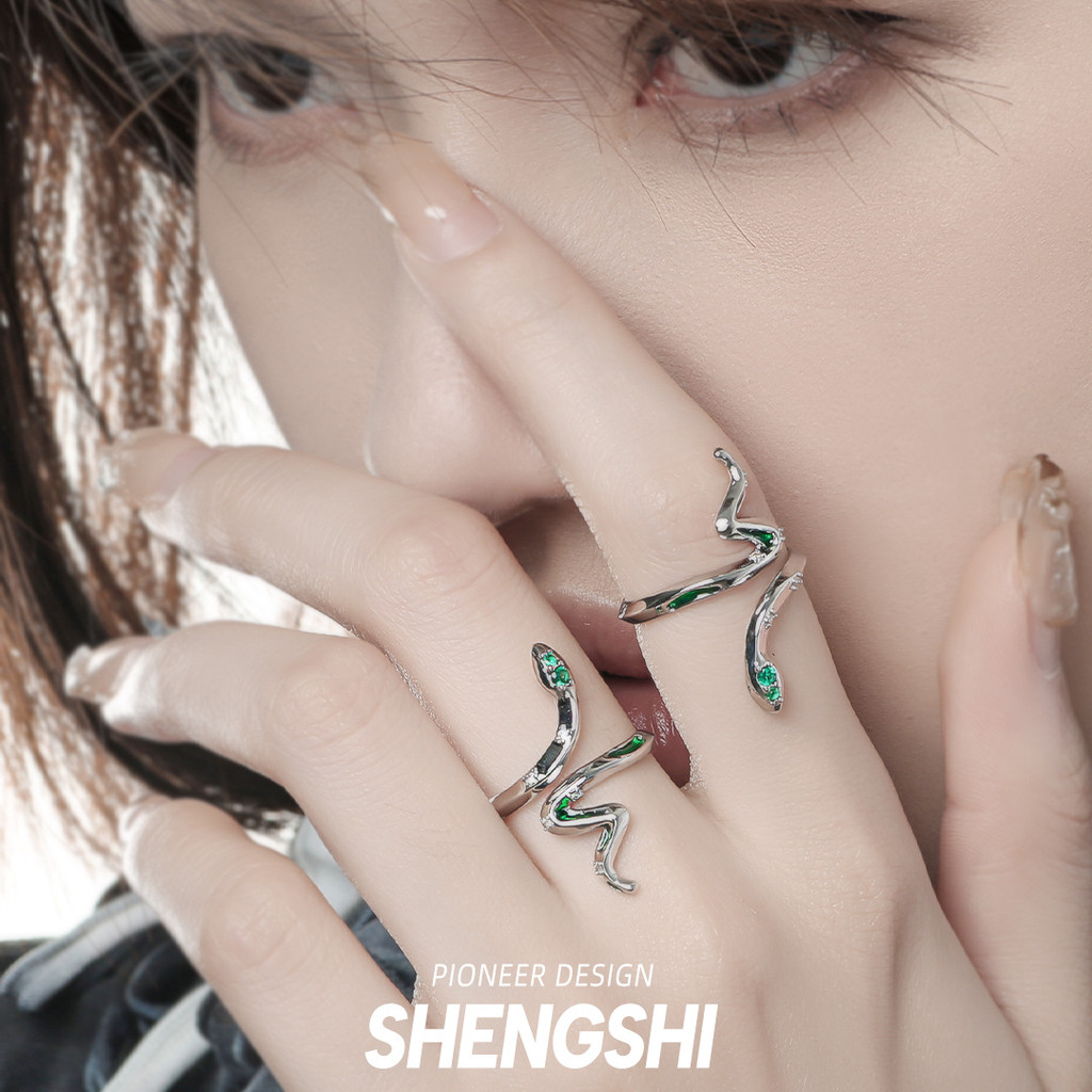 Original Slitling Snake Winding Ring Female Niche High-End Light Luxury Cool Style Opening Cool ...