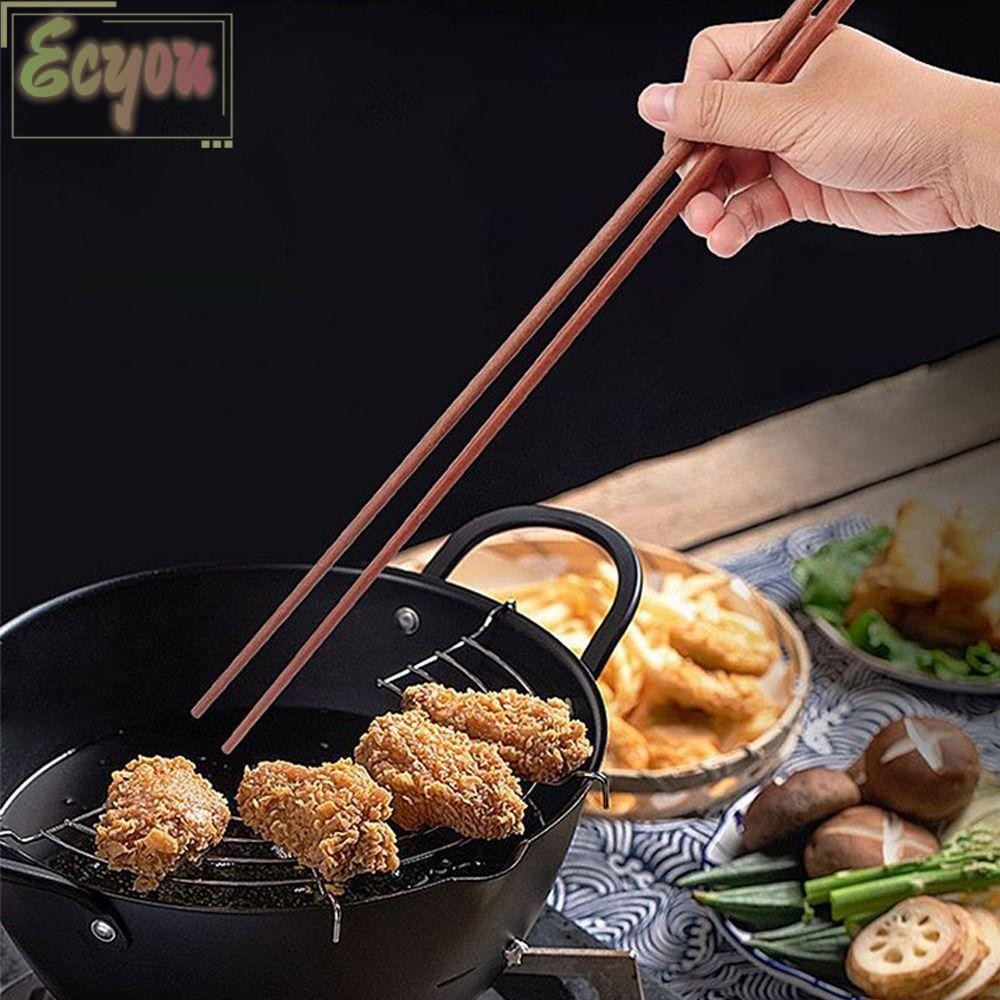 ECYOU Long Chopstick, Frying Noodle Wooden Chopsticks, Durable Cooking ...