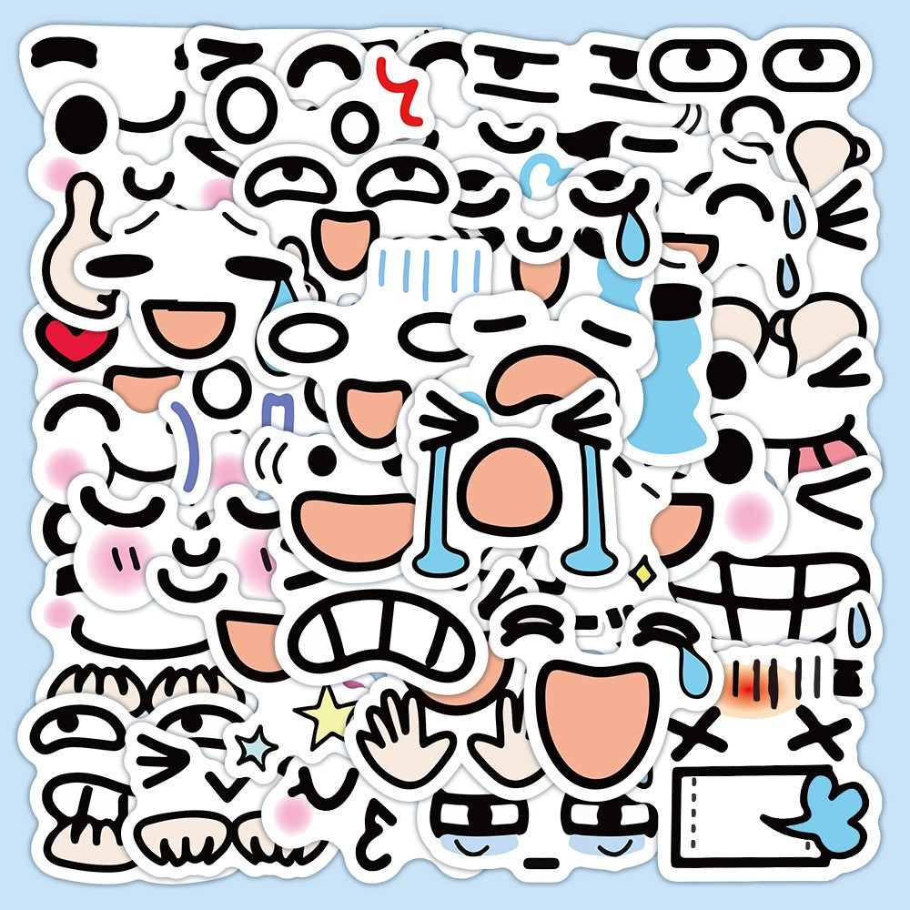 40 Sheets Joyful Wrath Sad Emoji Stickers Cheap Laughing Tears Shouting ...