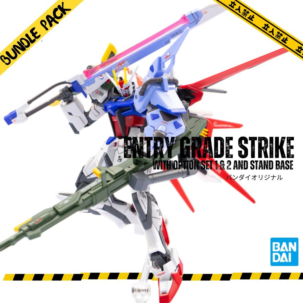 [BUNDLE] BANDAI Entry Grade 1/144 Strike Gundam With Option Set 1&2 And ...
