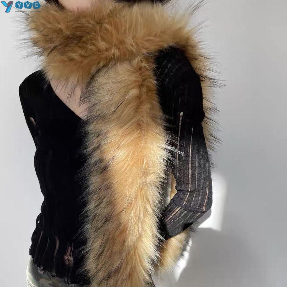 YVE Luxury Wraps Shawl, Party Outdoor Fake Fur Long Scarf, Vintage ...