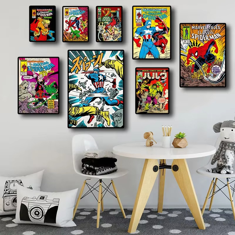 Miniso Disney Marvel The Avengers Comic Spiderman Posters and Prints ...