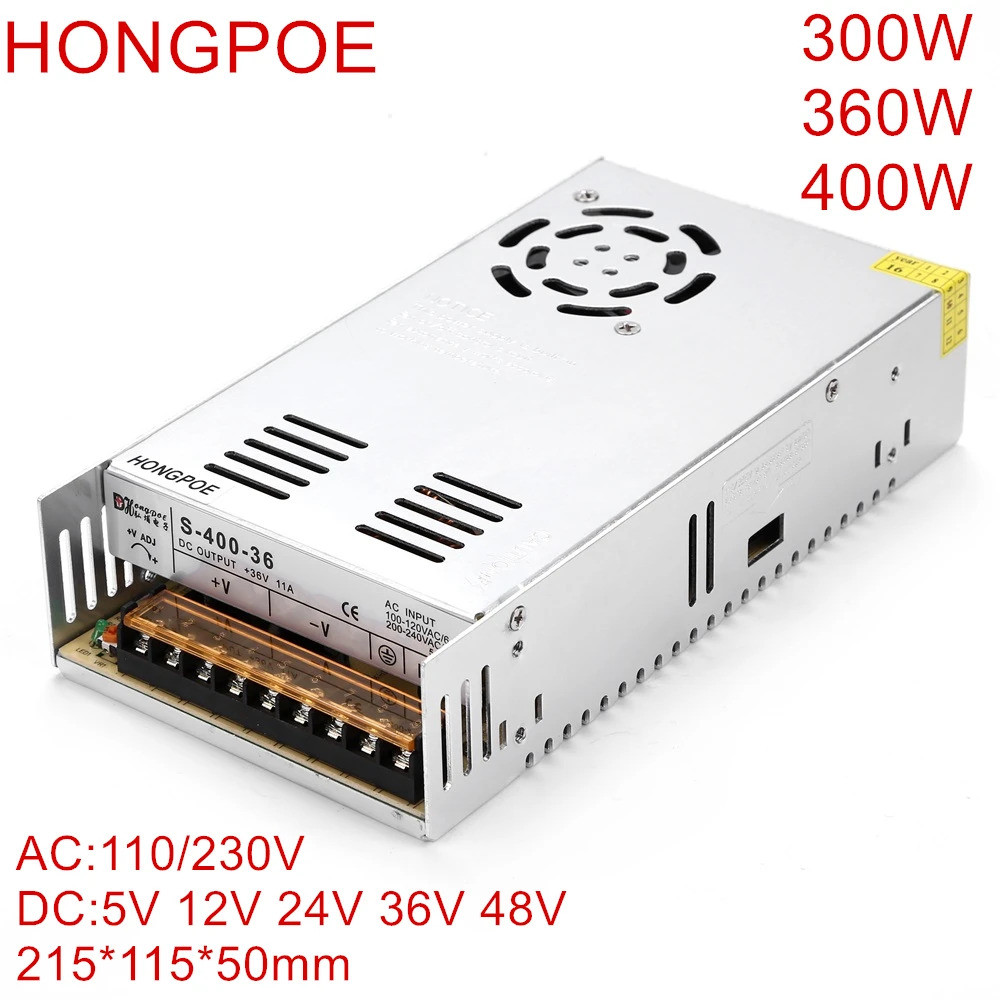 Bekalan Kuasa LED DC 5V 12V 18V 24V 36V 48V 360W 400W Pensuisan Sumber ...
