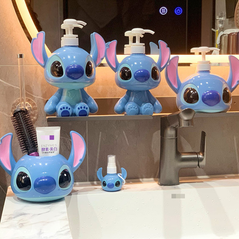 Stitch Squeeze Bottle - Cute Cartoon Pump Dispenser for Lotion, Shampoo ...