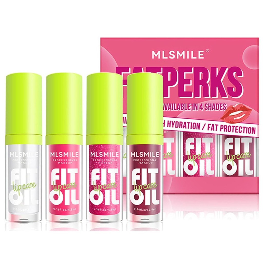 4 Colors Lip Oil Lip Glaze, Drip Lip Oil Hydrating Lip Glow Oil ...