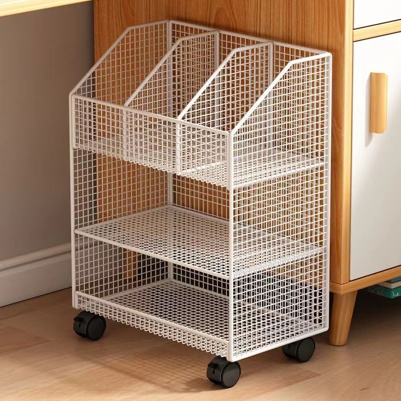 Shelf Multifunctional Shelf Under Table Movable Bookshelf Next to Desk ...