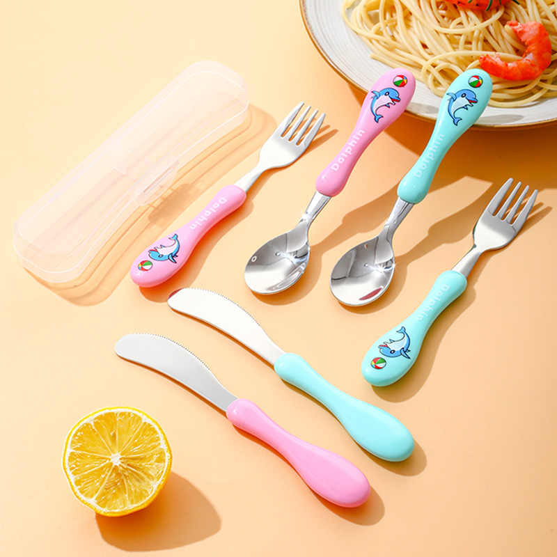 4pcs Kids Spoon Fork Set with Case Cute Bee Chopsticks Tableware Set ...