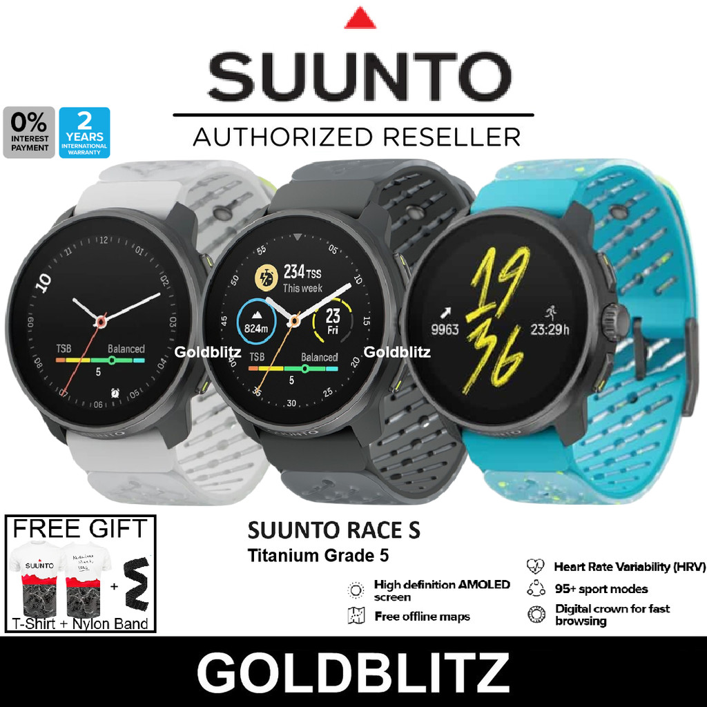 Suunto Race S Titanium Grade 5 1.32" AMOLED Ultimate Performance Watch ...