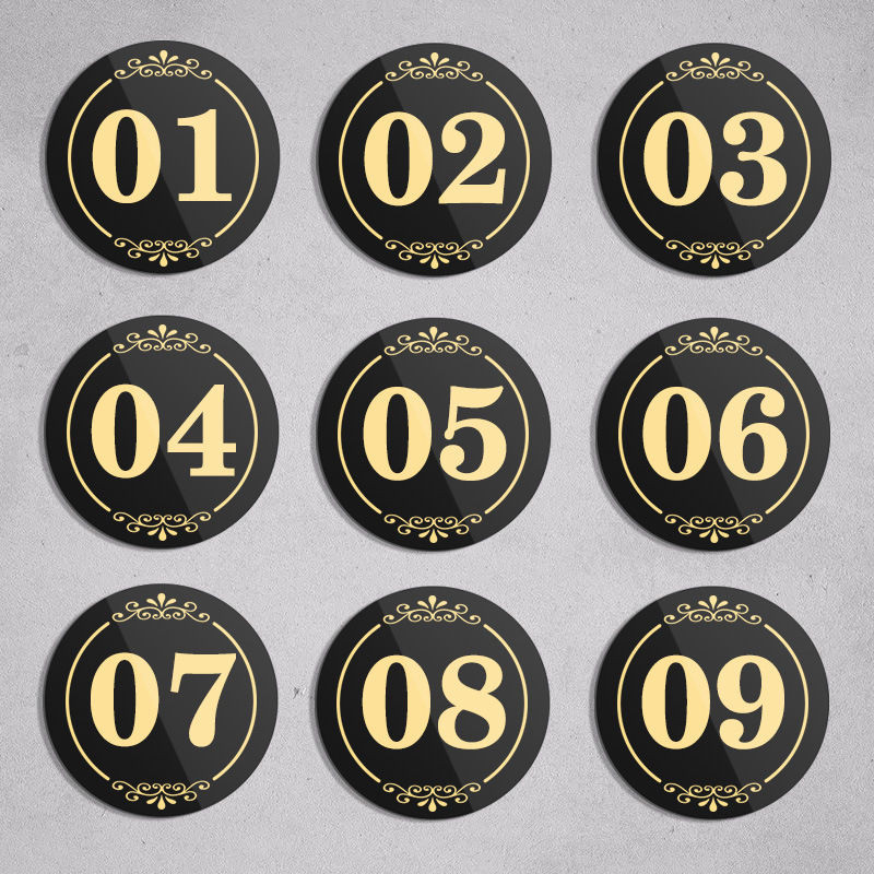 Acrylic Number Plate Number Cabinet Door Sticker Packing Room Dining ...