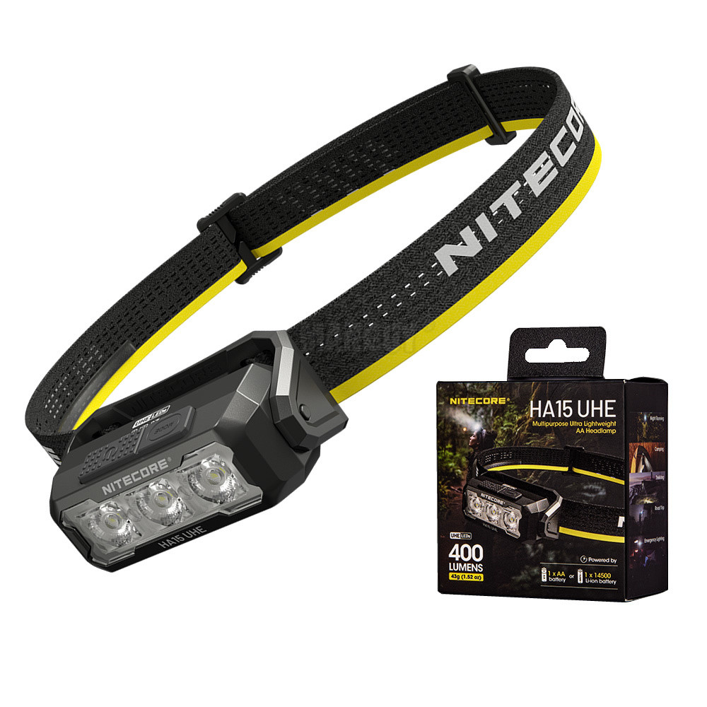 Nitecore HA15 UHE 400 Lumens Multipurpose Ultra Lightweight AA headlamp ...