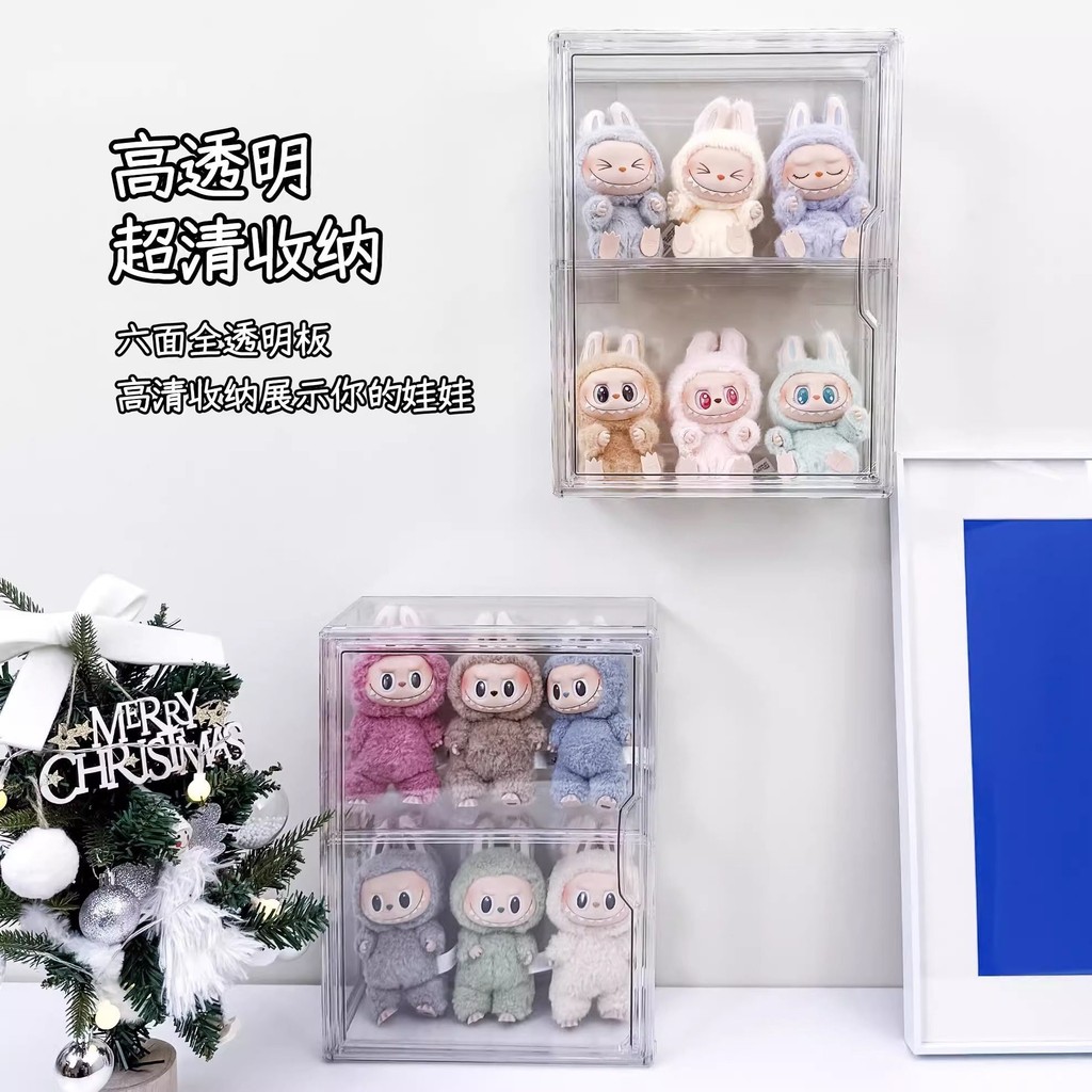 ♥Labubu Storage Box labubu Vinyl Display Box Acrylic Sitting Party Big ...