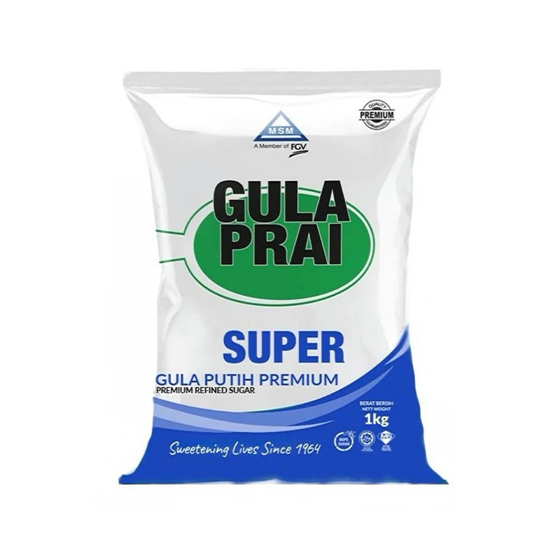 Gula Putih Premium 1kg x 12 Pack Prai Refined Sugar With Packing Box ...