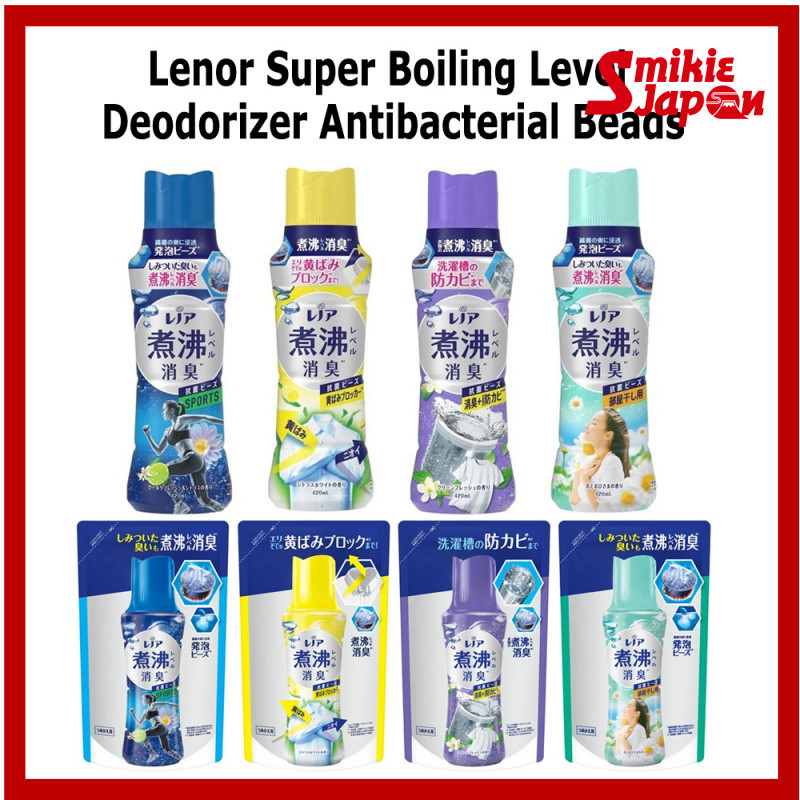 P&G Lenor Super Boiling Level Deodorizer Antibacterial Beads 420ml & Refills 365ml - Made In ...