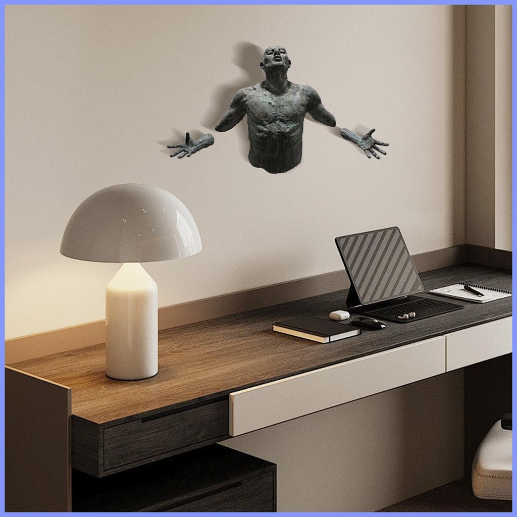 Wall 3D Man Figure Resin Living Room Sculpture Wall Sculpture Art ...