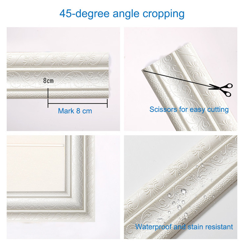 Wall Edging Wallpaper Border Stickers,skirting Board Trim, 3D Self ...