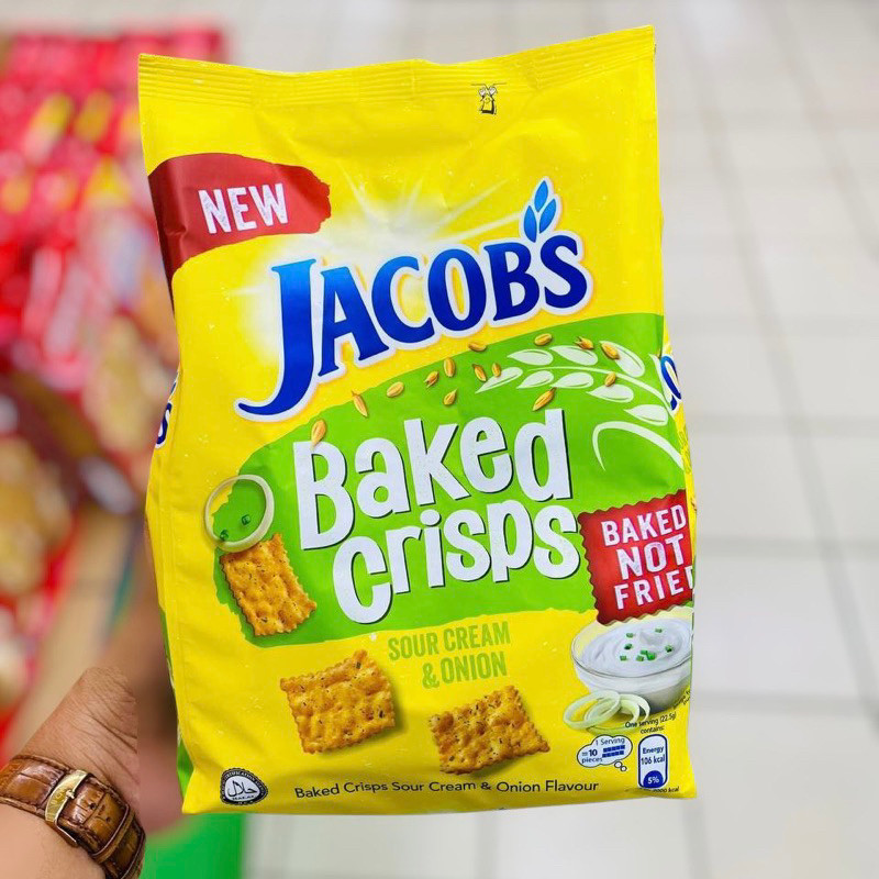Jacob’s Baked Crisps Cracker Big Pack 229g Sour Cream & Onion | Shopee ...