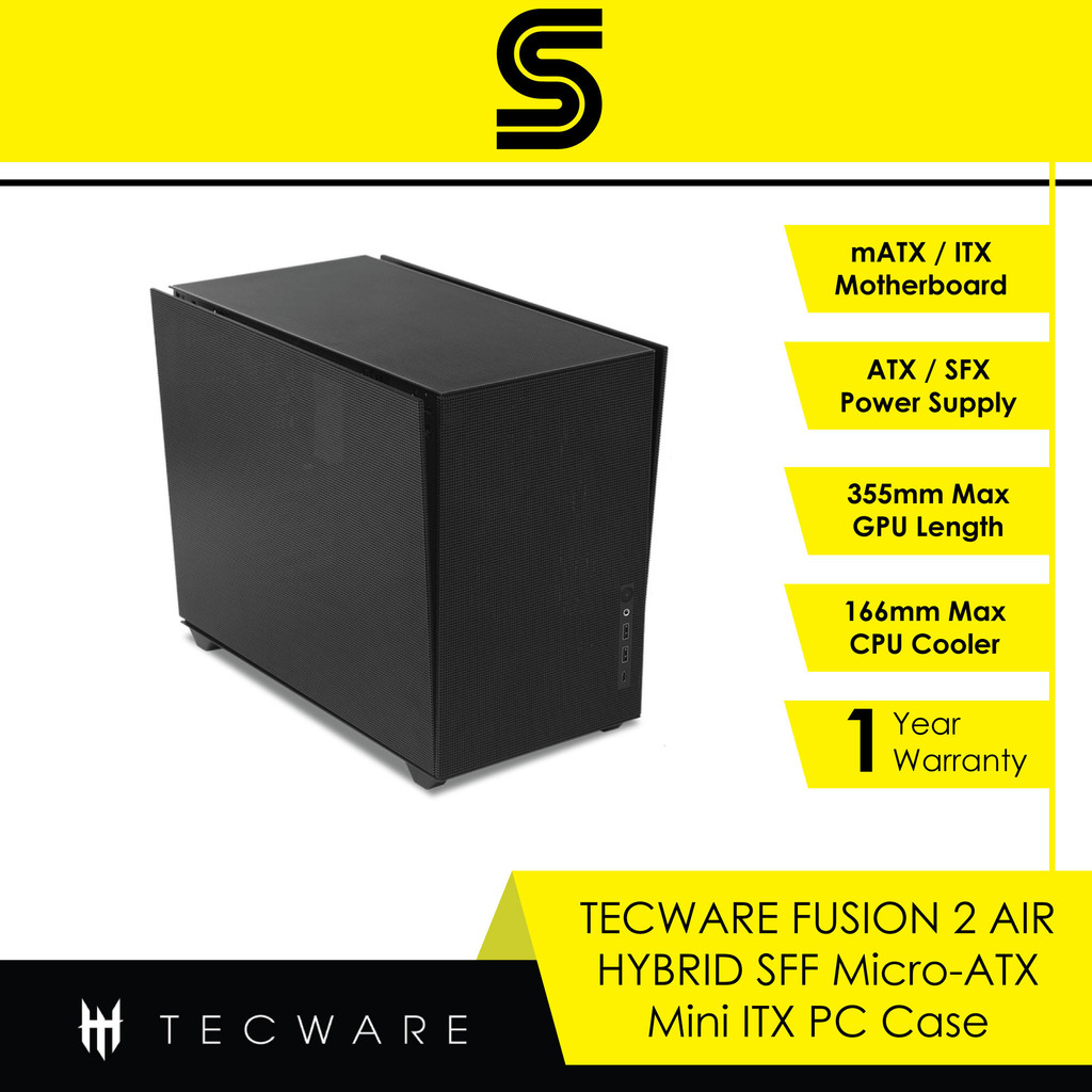 TECWARE Fusion 2 AIR High AirFlow SFF Mesh PC Case | Shopee Malaysia