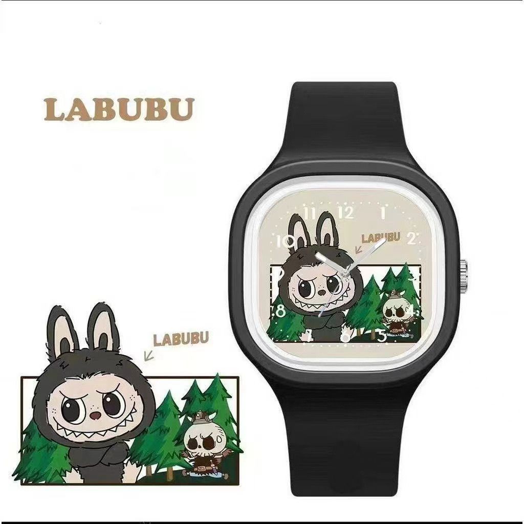 Square labubu Watch Silicone Quartz Student labubu Cartoon Unisex # ...