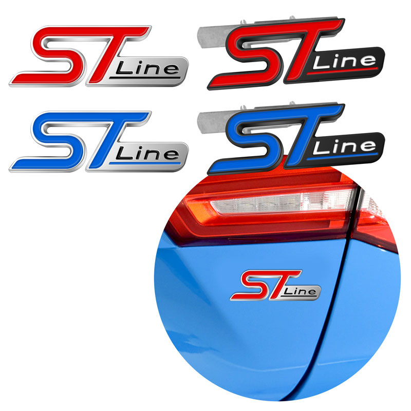 3D Car Front Grill Rear Bumper Emblem Sticker Metal ST Line Logo Body ...