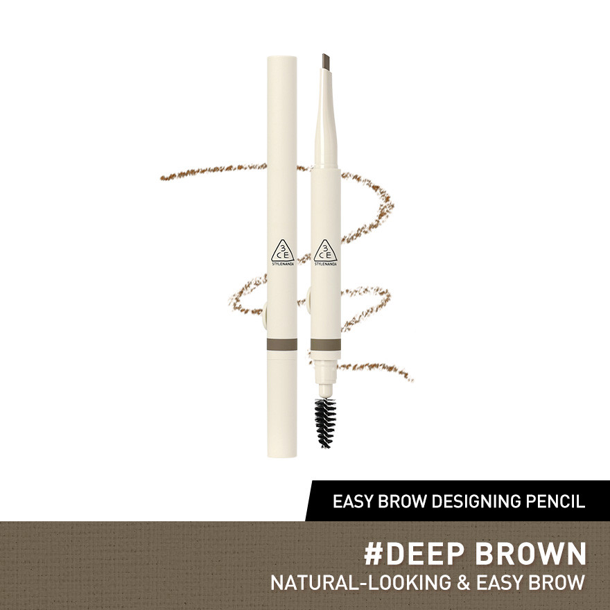 3CE Easy Brow Designing Pencil Deep Brown | Shopee Malaysia