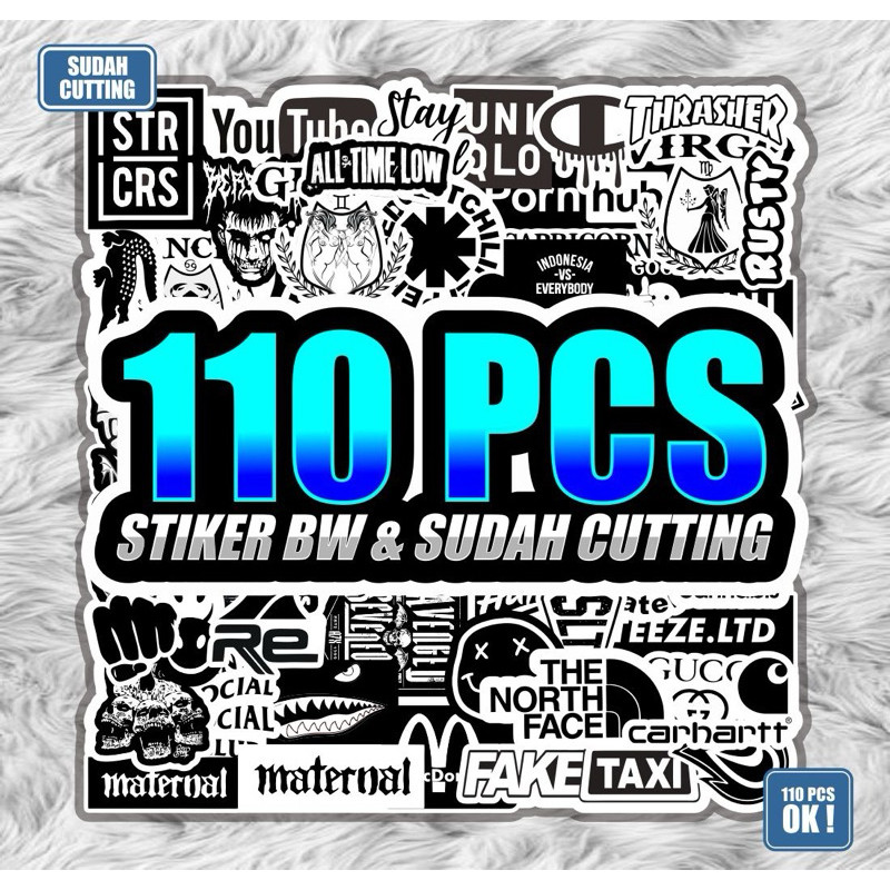 Mini logo pack of 110 pcs. meme brand stickers. Many cool quality ...