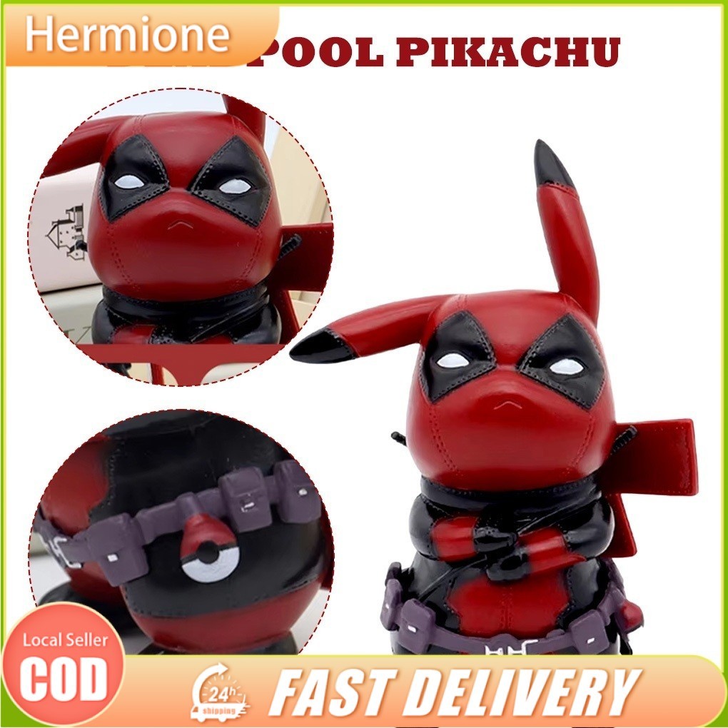 PVC Pokemon Pikachu Cosplay X-Men Marvel Deadpool 12cm Cool Q-Version ...