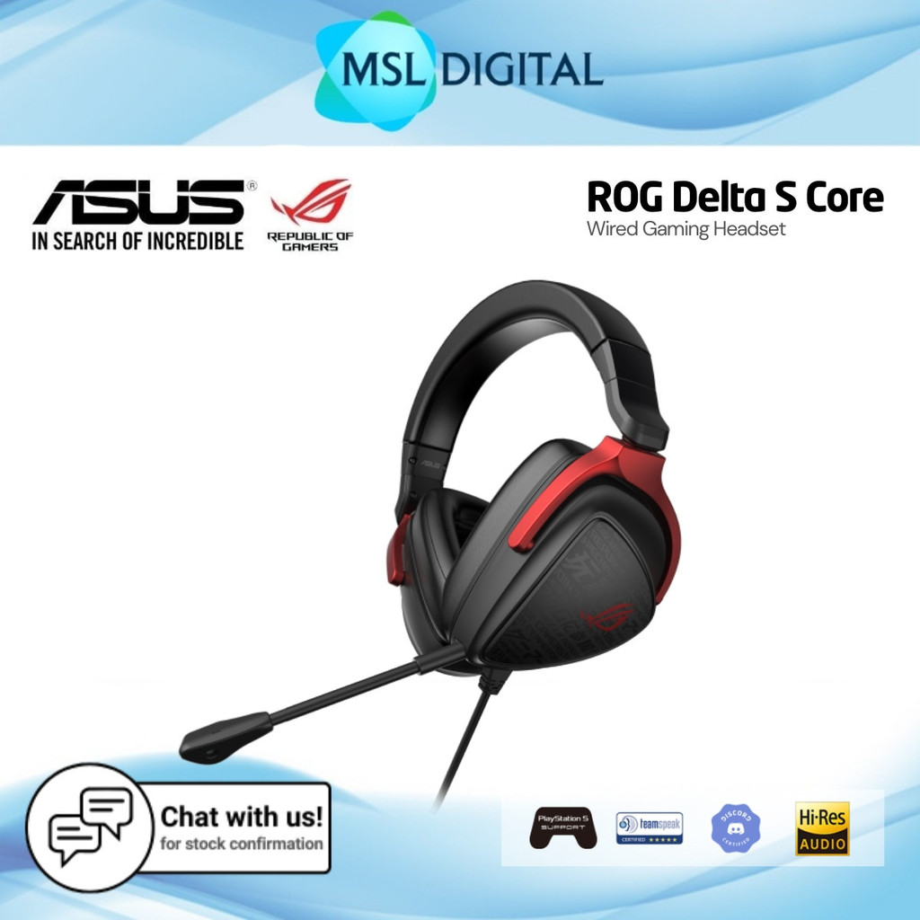 ASUS ROG Delta S Core wired gaming headset | 50mm driver | Virtual 7.1 ...
