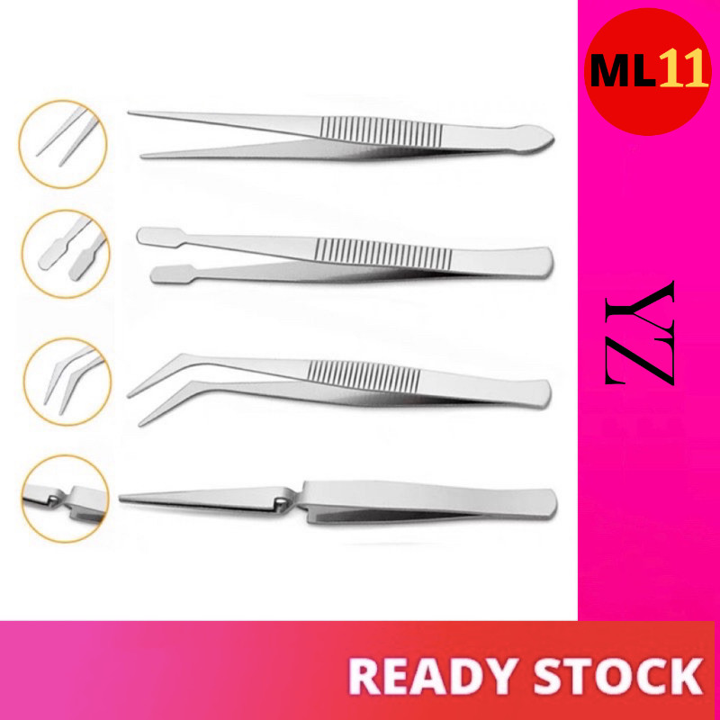 (4 PCS) Stainless Steel Tweezer Forceps Anti-Static Tweezers Repair ...