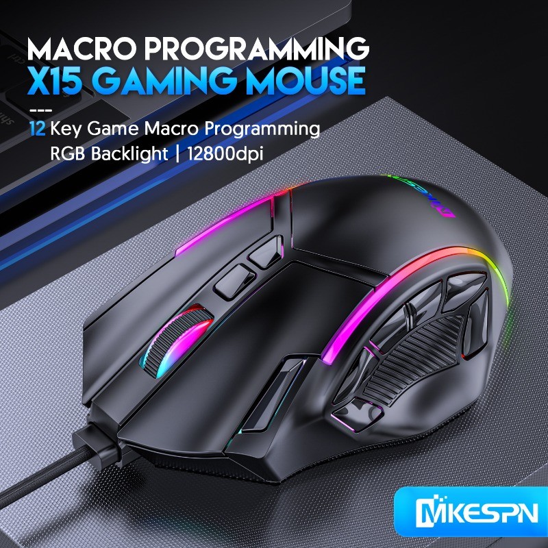 12 Button Wired Macro Definition RGB Chicken Game Mouse Source Factory ...