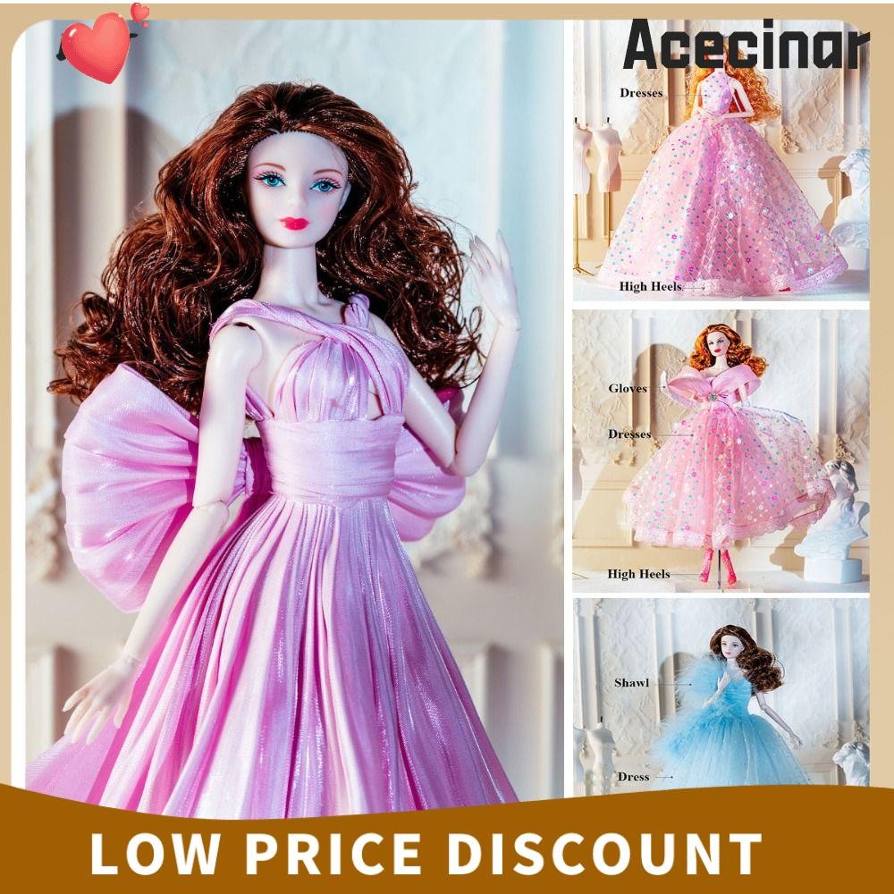 ACECINAR Supermodel Doll Pink Dresses, European Fashion Collector Gift ...