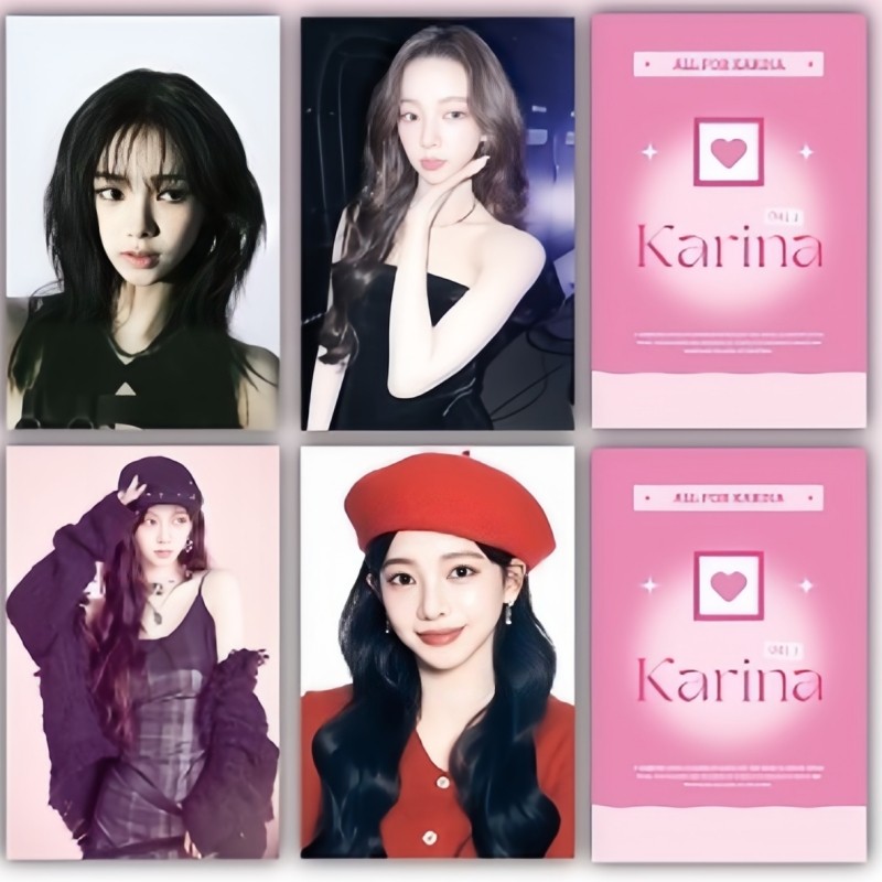 KARINA BP ROSE Kaji Cards JENNIE JISOO Lisa Laser Hologram Transparent ...