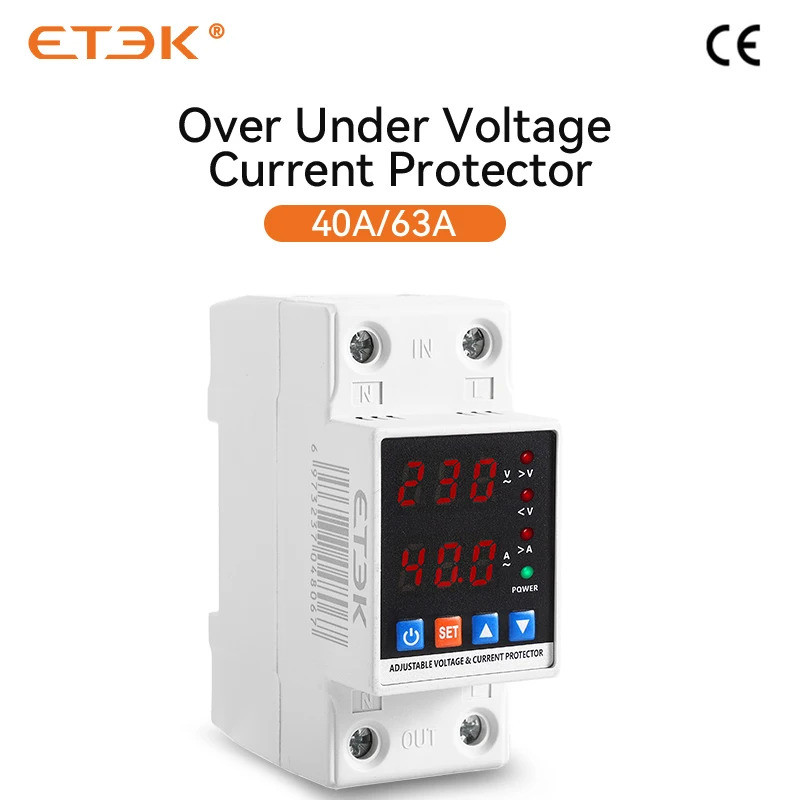 ETEK Relay Adjustable Over Voltage Current and Under Voltage Protective ...