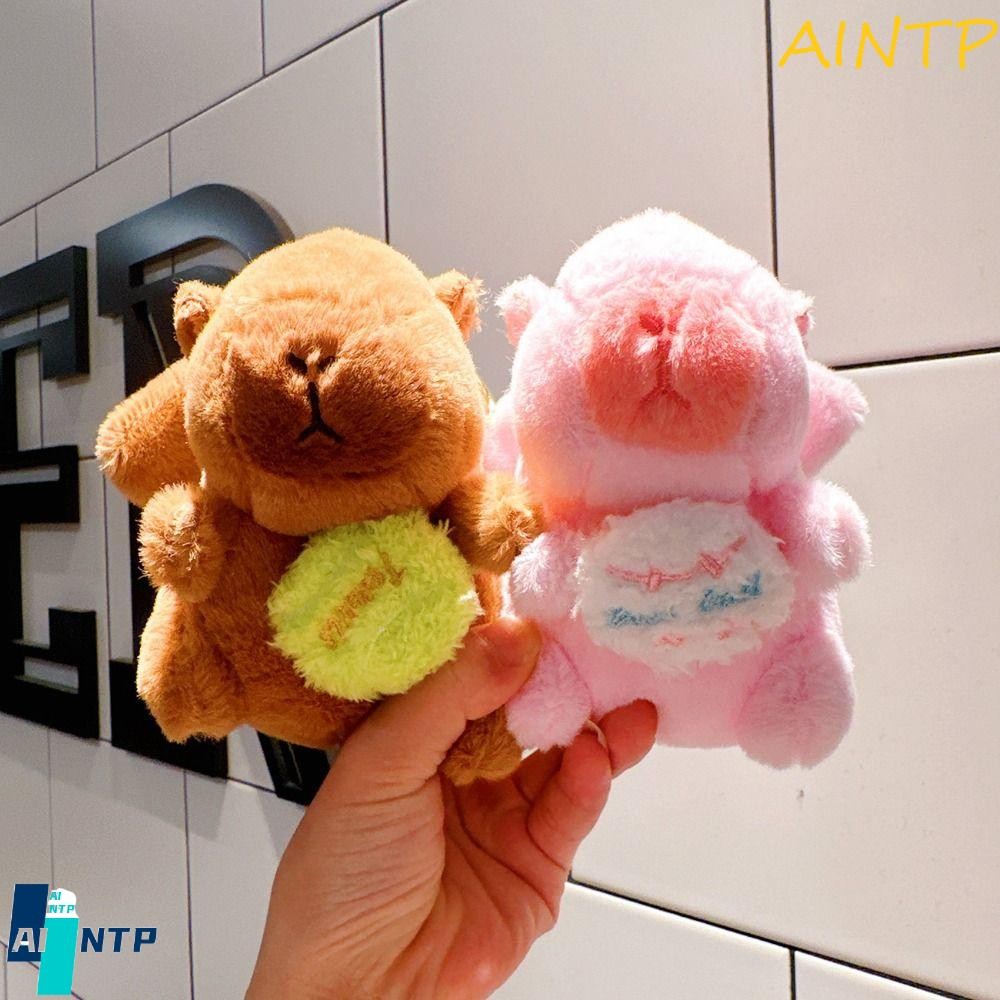AINTP Capybara Pull-out Keychain, Fluffy Tennis Ball Capybara Pull-out ...