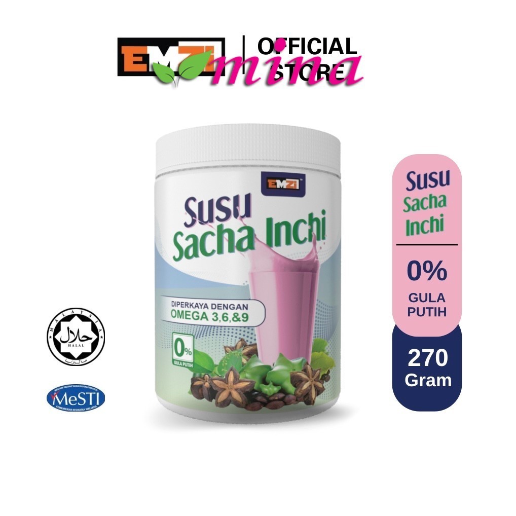 EMZI Susu Sacha Inchi 200gm | OMEGA 3,6,&9 Jus Olive Tin Break Oat ...