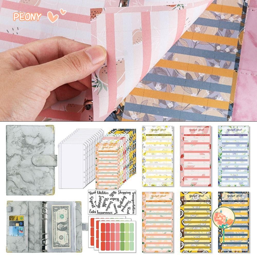 PEONY-HOME Notebook Cover, Save Money Cloth Binder Cover, Reusable ...