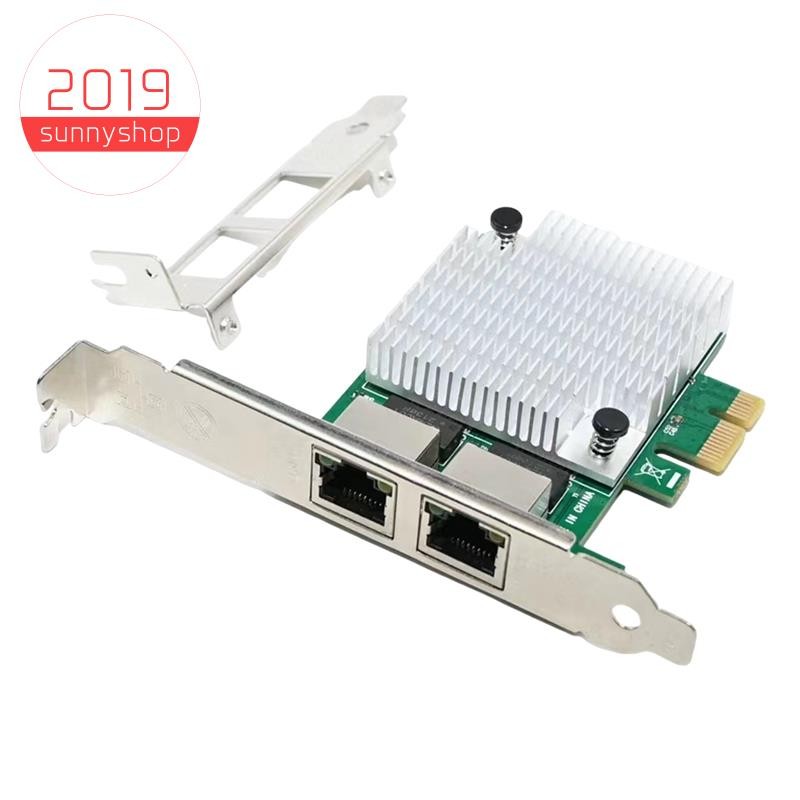 2 RJ45 Port PCIe X1 Dual Gigabit Realtek 8111F+ ASM1082E Chipset Filter ...