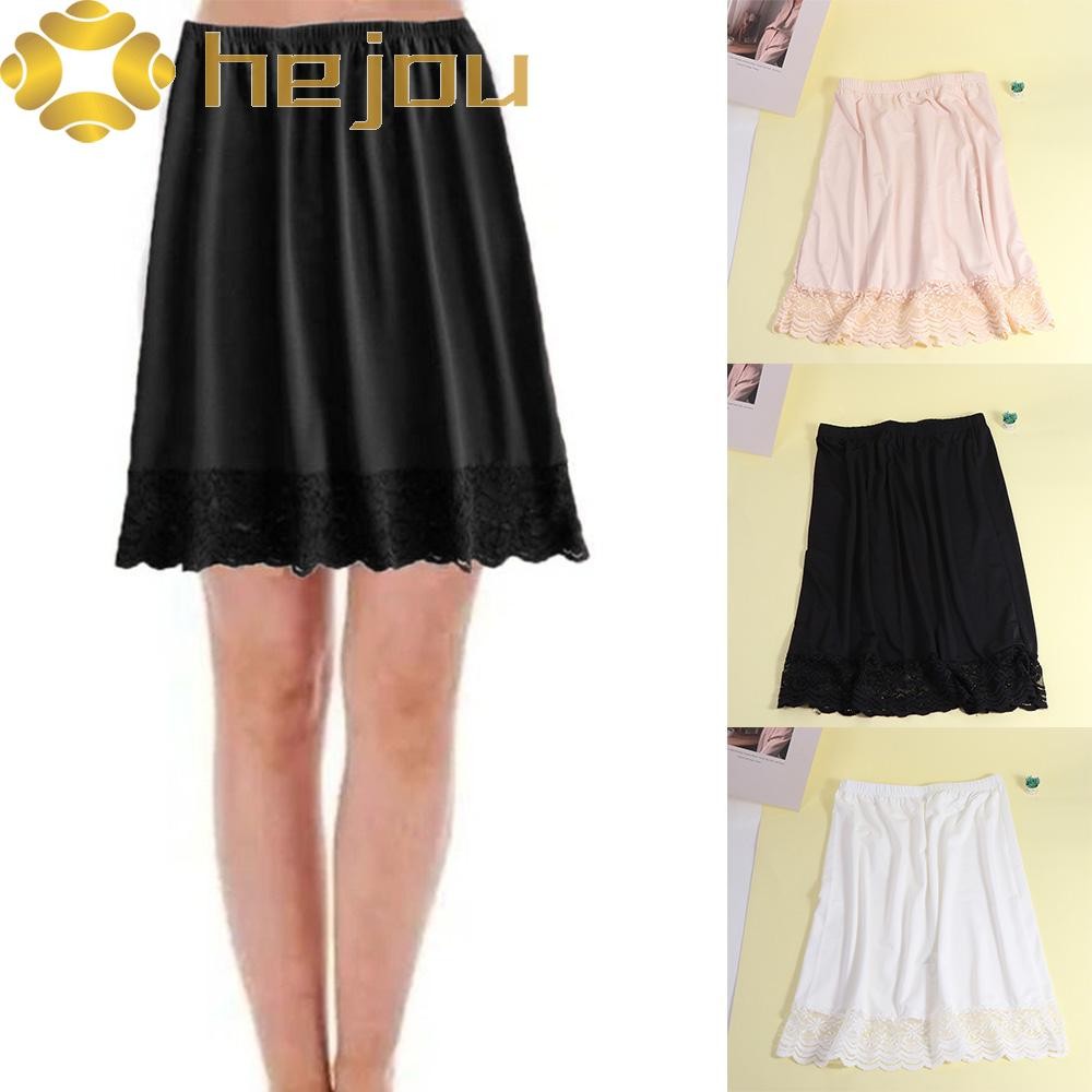 HEJOU Women's Dress Underskirt Slips, Lace Flower Half Length Safety ...