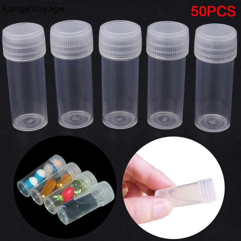 RangeVoyage 50Pcs Plastic Bottle Sample Jar 5g Small Barrel Vials ...