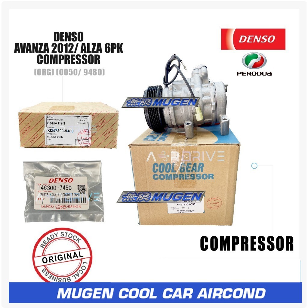 MGC DENSO ORIGINAL PERODUA ALZA/ AVANZA 2012 6PK COMPRESSOR 0050 + 9480 ...