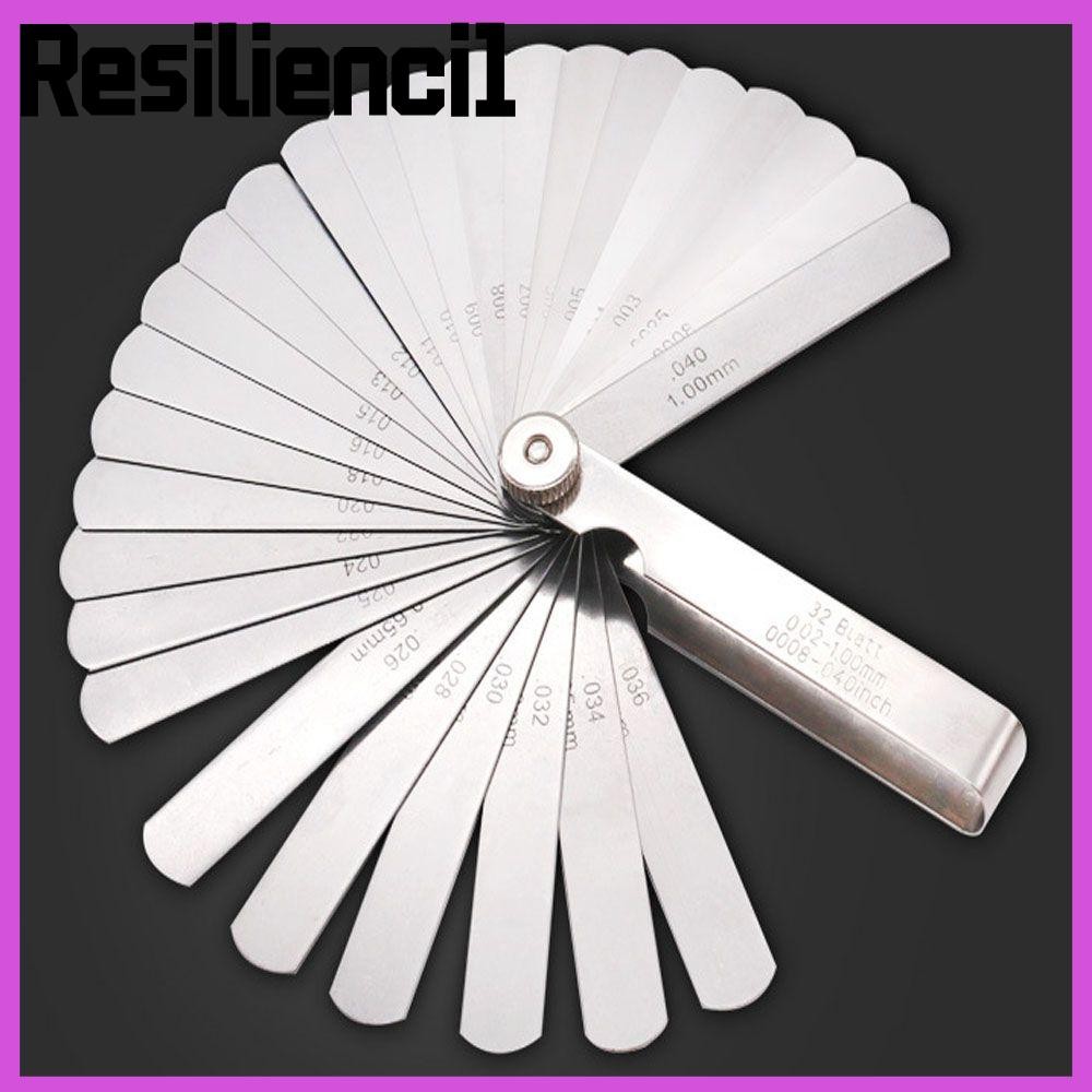 RESILIENCI1 Feeler Gauge Stainless Steel Measuring Tool Foldable Gap ...