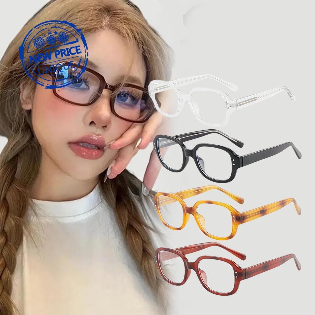 Retro Square Eyeglass Frame Plain Glasses Frame Round Face Retro Women ...