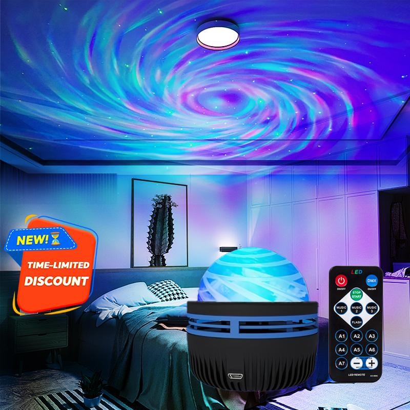 Rotating Music Aurora Projection Lamp LED RGB Seven-Color Projector for ...
