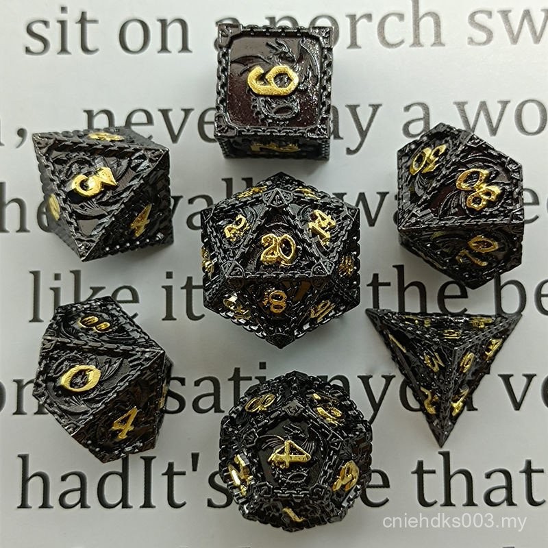 Metal Solid Dragon COC Running Group Dice Set TRPG Cthulhu DND Dungeon and Dragon Polyhedron ...