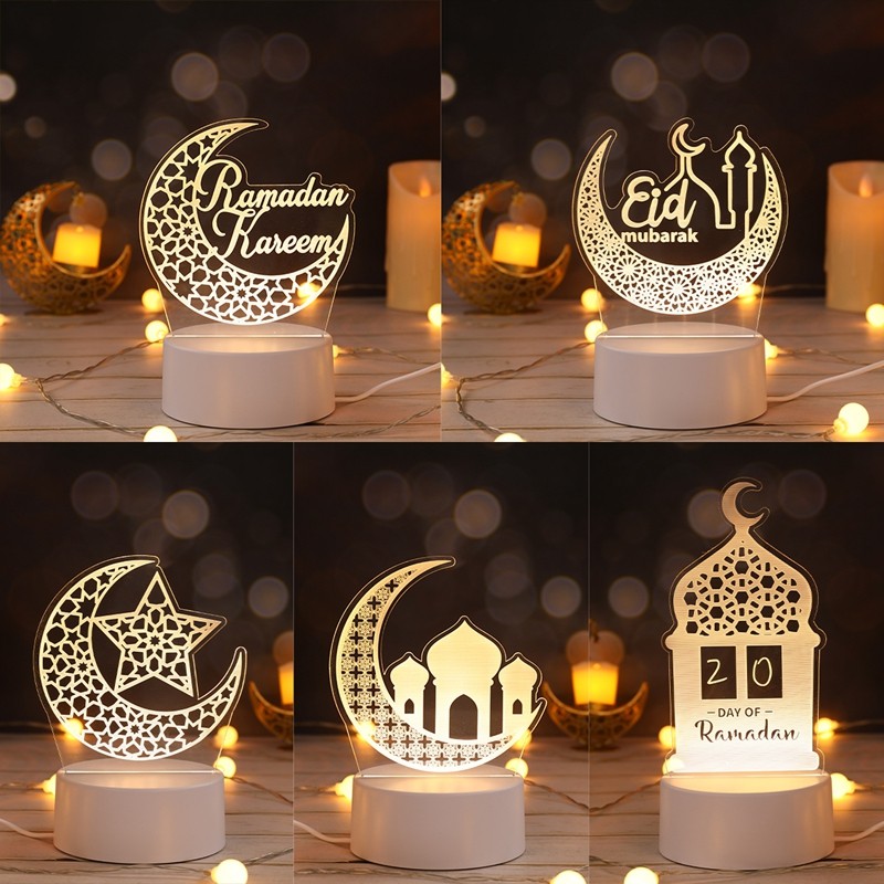 Raya Decoration Ramadan Countdown Calendar Night light Table Ornament ...