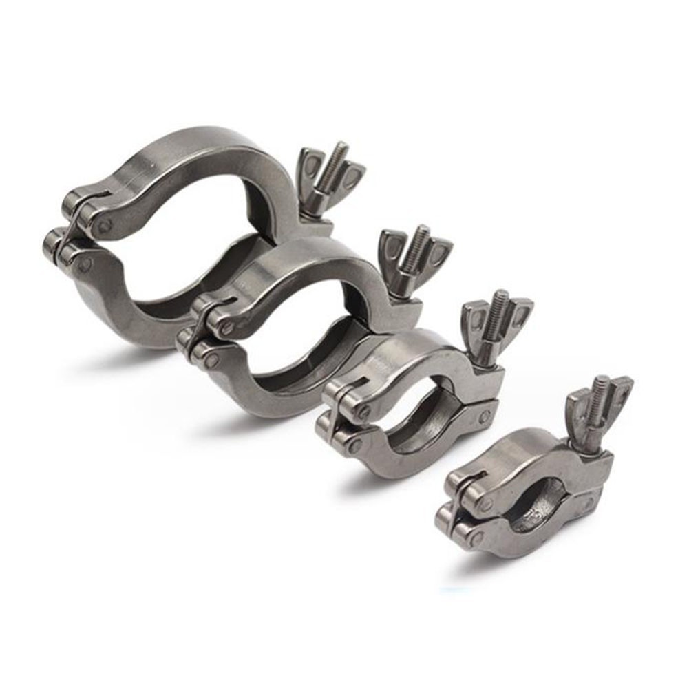 KF16-KF50 Vacuum Clamp Aluminum Alloy Clamp + Bracket +Rubber Ring ...